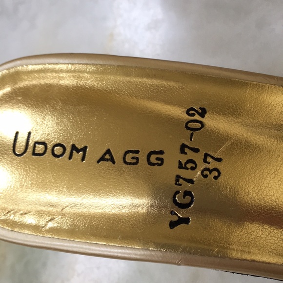 Udom Agg | Shoes | Udom Agg Gold White Sequin Slip On | Poshmark